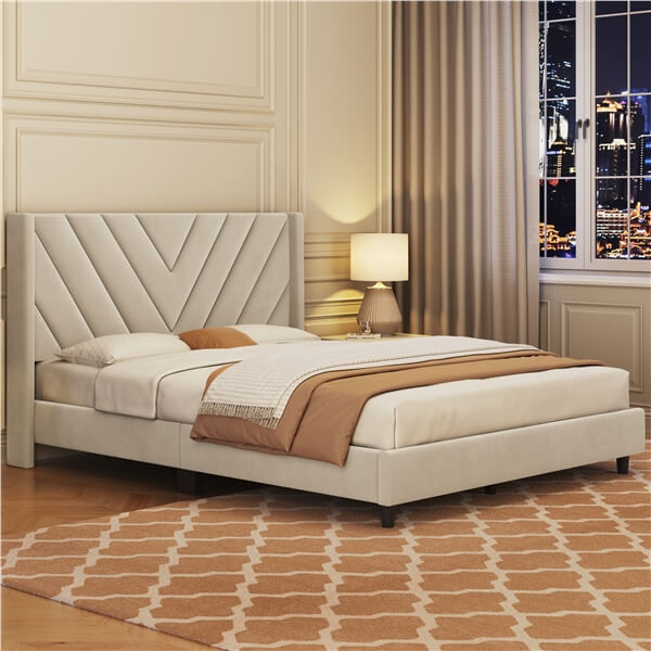 Yaheetech Bed Frame Upholstered Platform Bed — yaheetech.shop